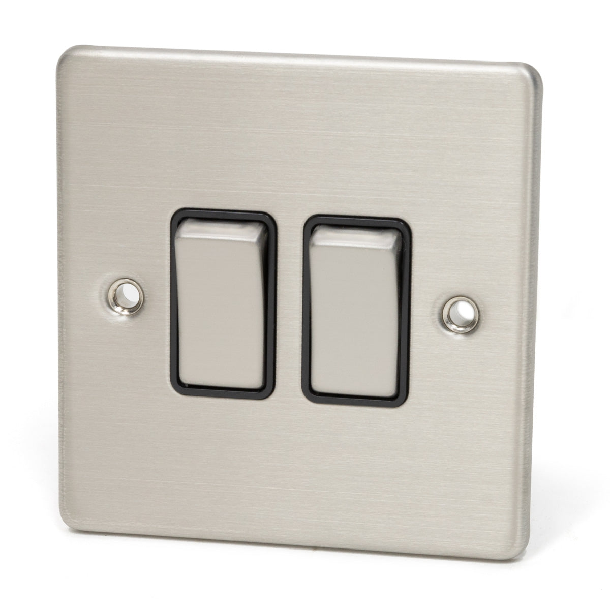 Stainless Steel Double Light Switch – Goodmans