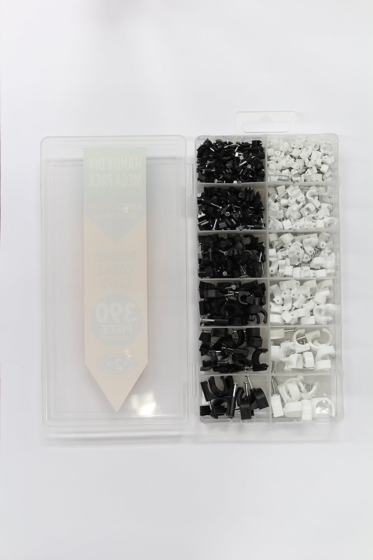 Round Cable Clips Assortment 390pcs – Goodmans