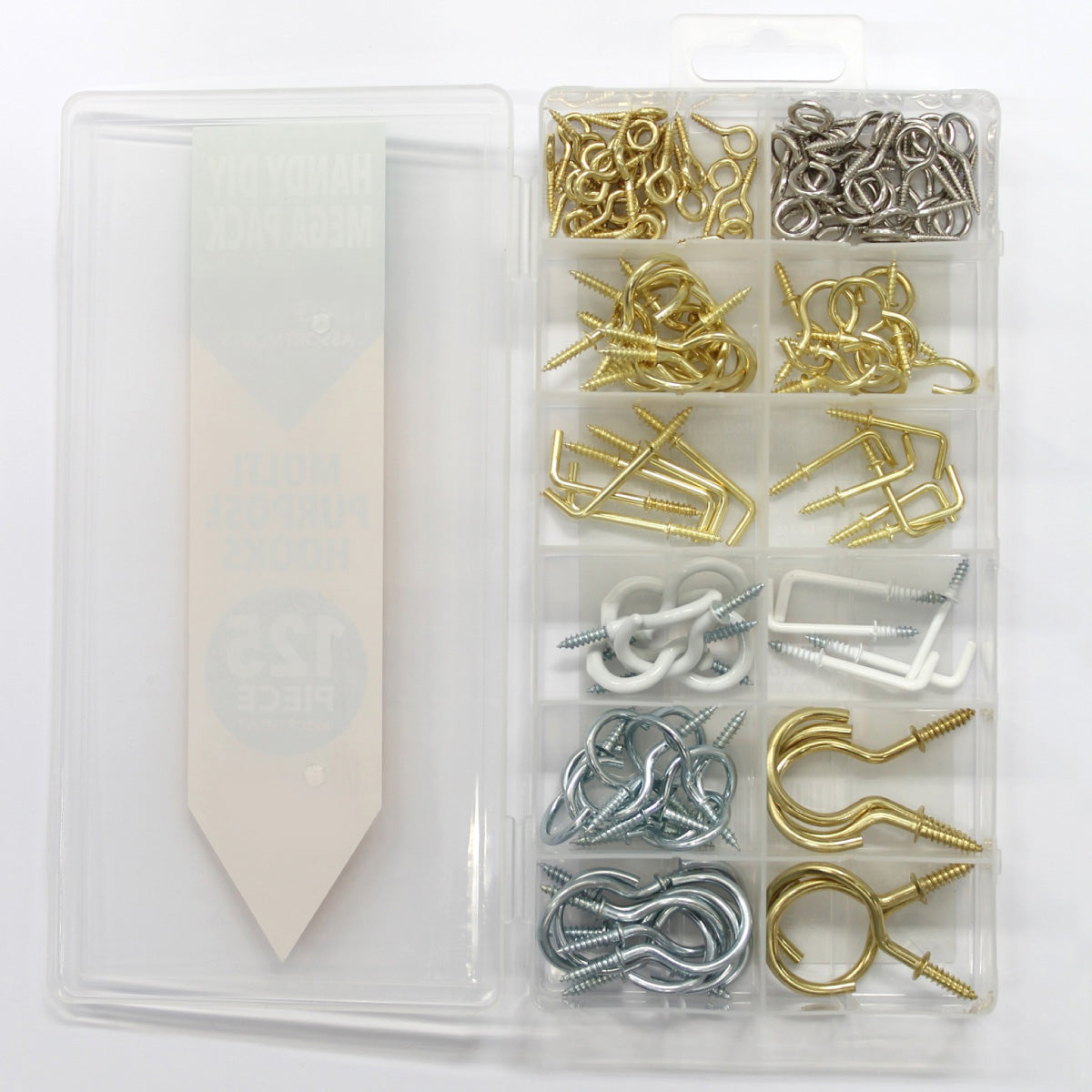 Multi Purpose Hooks Assortment 125pcs – Goodmans